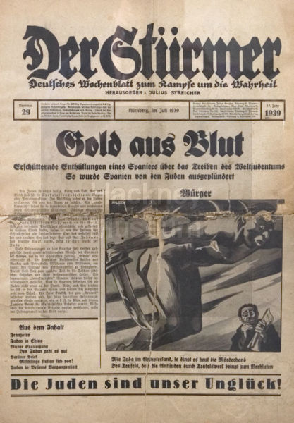 Newspaper - 'Der Sturmer' (anti-semitic propaganda) | Hackney Museum