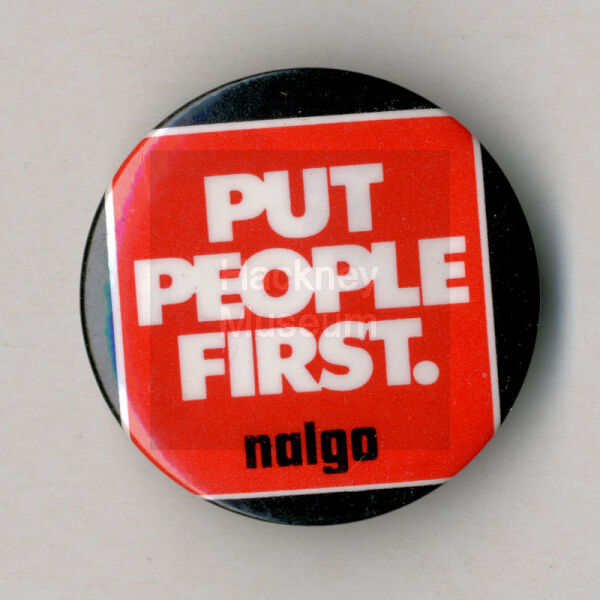 'Put people first.' badge | Hackney Museum