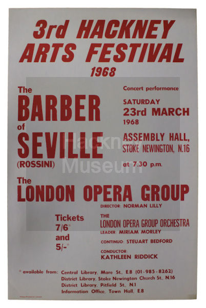 Opera poster : The Barber of Seville | Hackney Museum