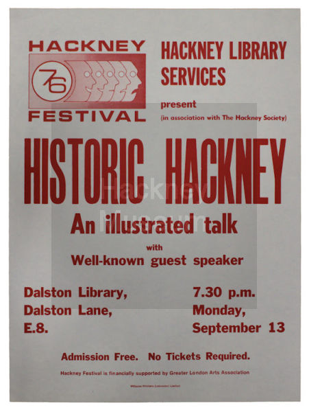 Events poster : Historic Hackney | Hackney Museum