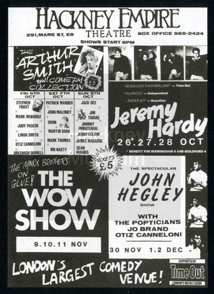 Hackney Empire leaflet : Comedy acts at the Hackney Empire | Hackney Museum
