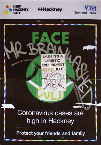 Sign: FACE (defaced) | Hackney Museum