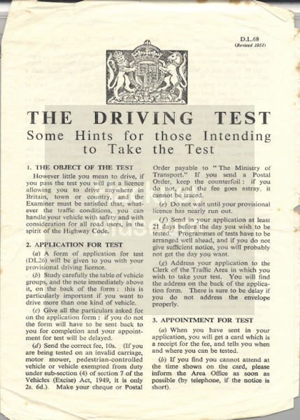 Driving test hints | Hackney Museum