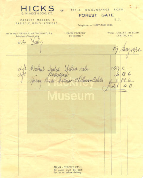 Shop receipt | Hackney Museum