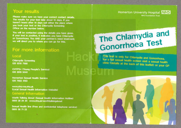 "The Chlamydia and Gonorrhoea Test" NHS flyer | Hackney Museum