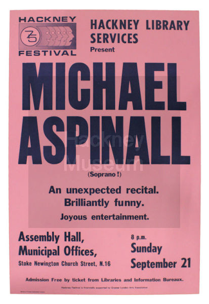 Michael Aspinall poster : Michael Aspinall | Hackney Museum