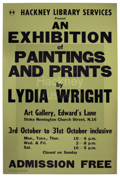 Poster - Paintings and Prints by Lydia Wright | Hackney Museum